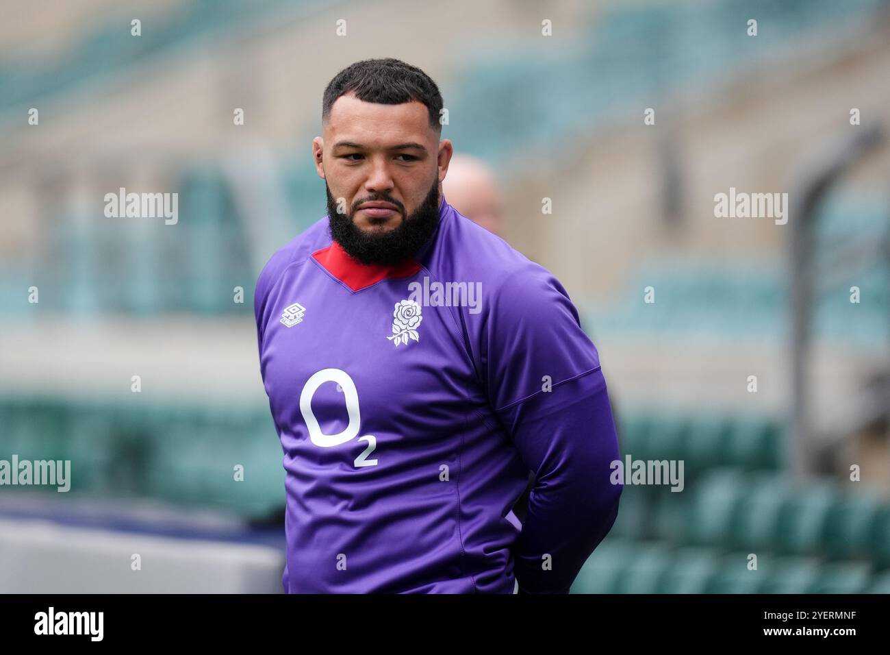 England's Ellis Genge during a team run at the Allianz Stadium in ...