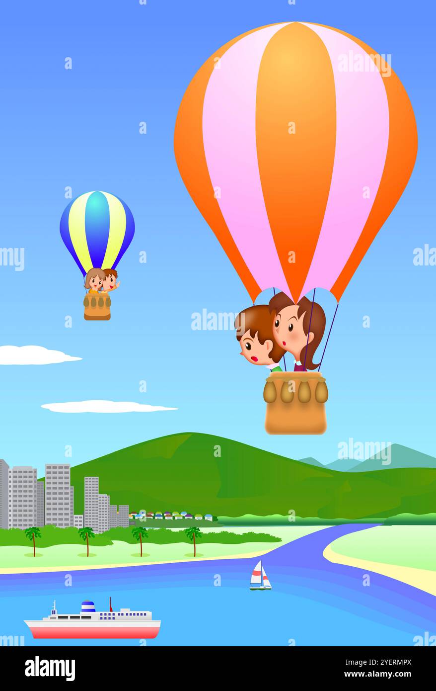 Sky balloon illustrations hi-res stock photography and images - Alamy