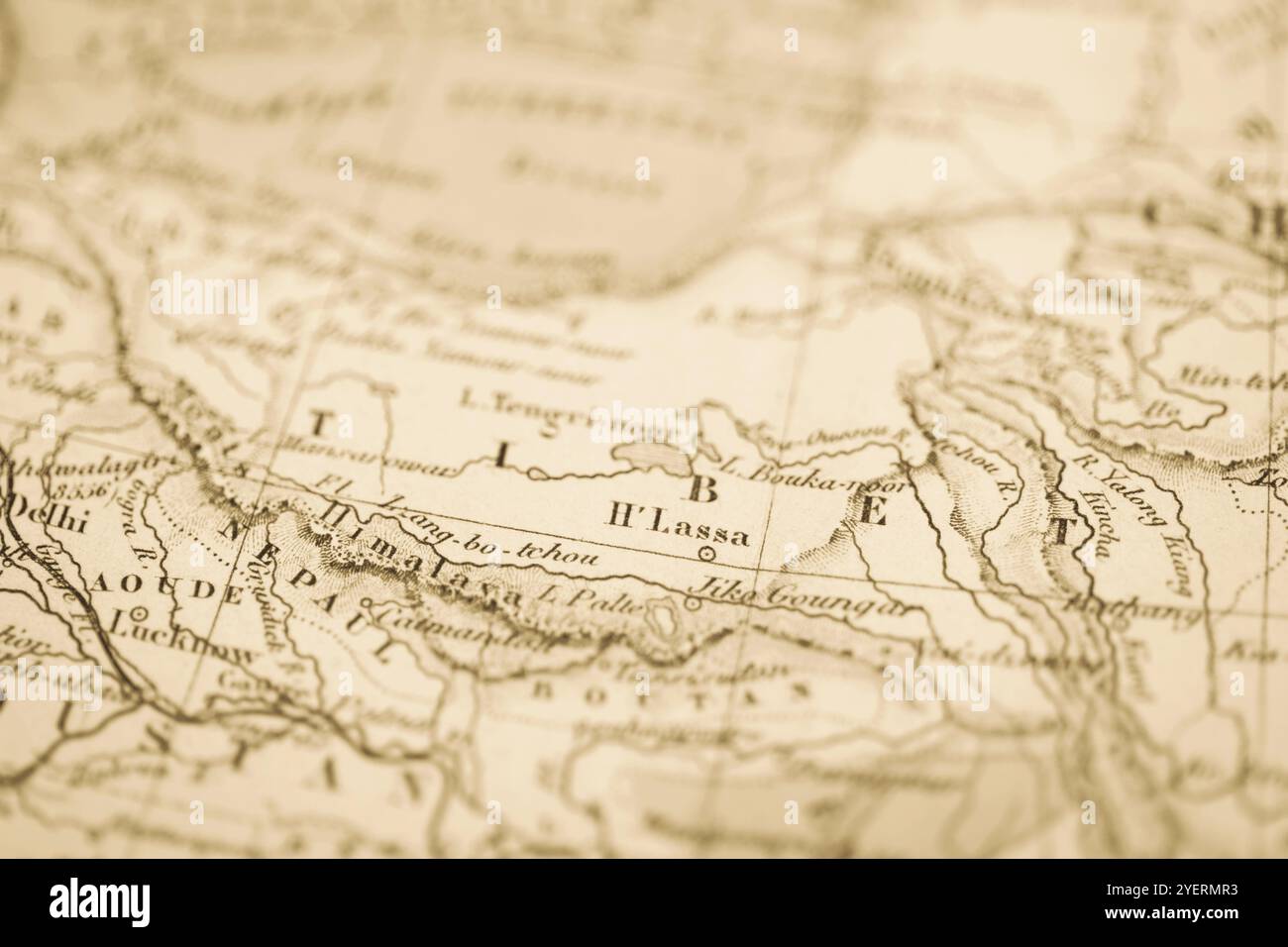 Old map of tibet hi-res stock photography and images - Alamy