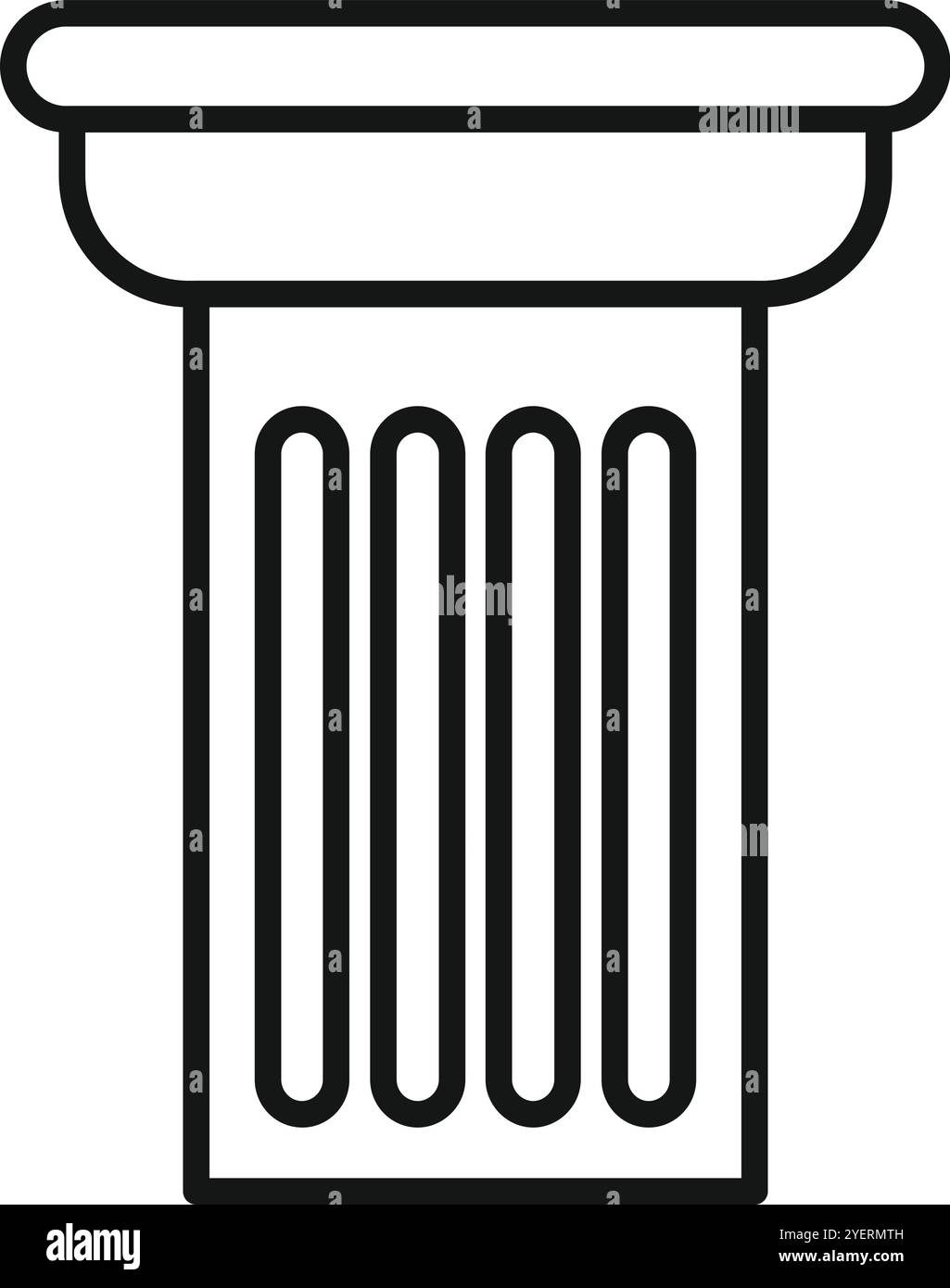 Simple line drawing of a fluted column, symbolizing classical ...
