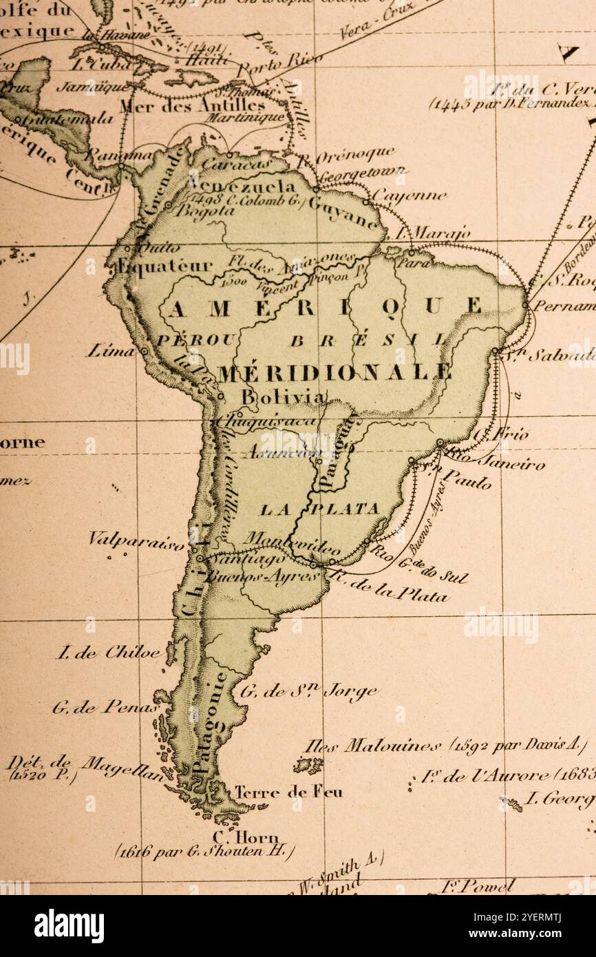 Old map of chile hi-res stock photography and images - Alamy