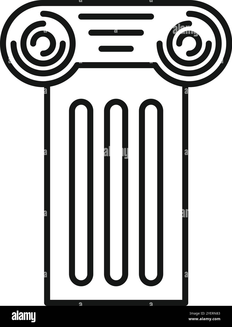 Simple line drawing of an ancient column, symbolizing historical ...