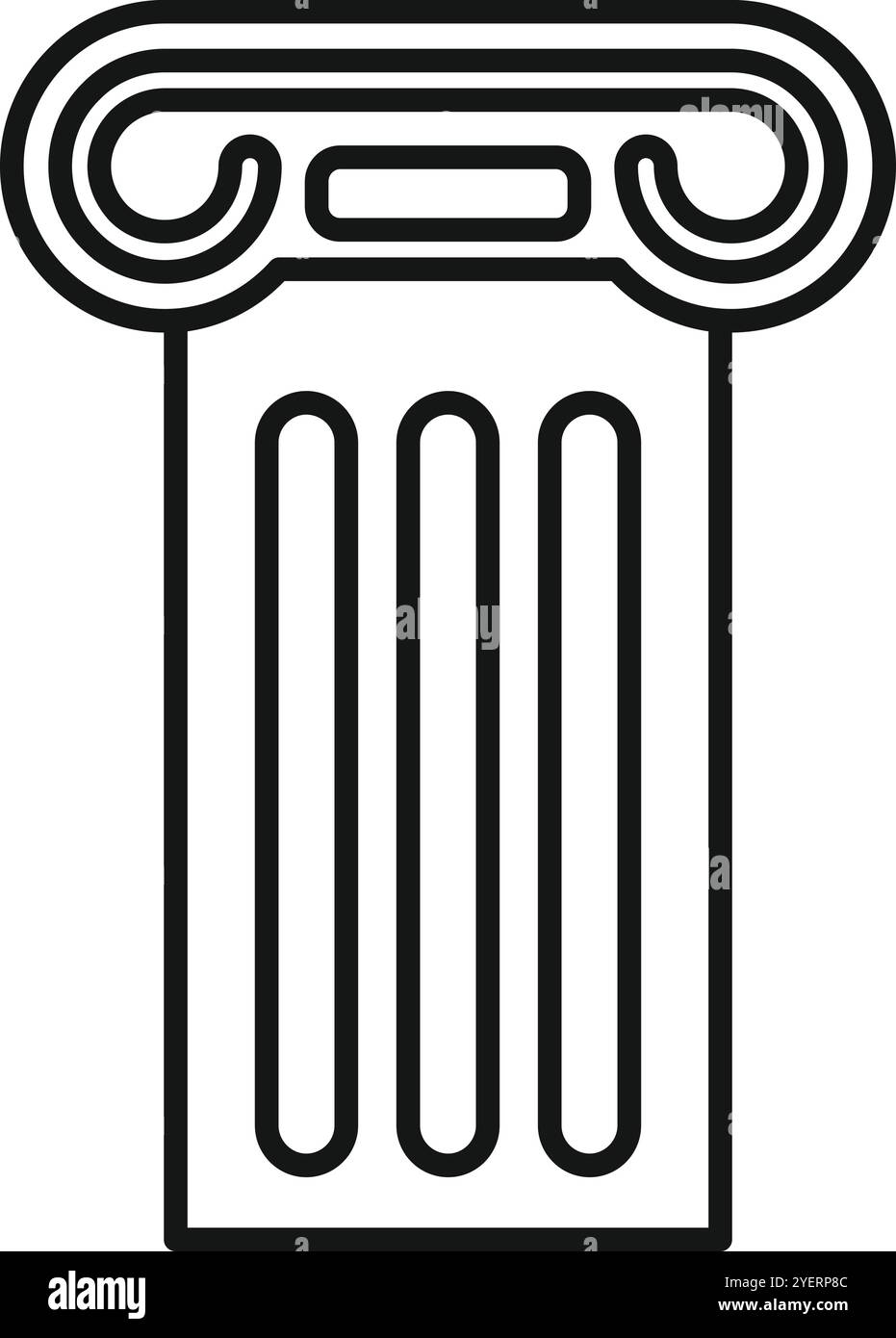 Simple line drawing of a fluted column, showcasing the elegance and ...