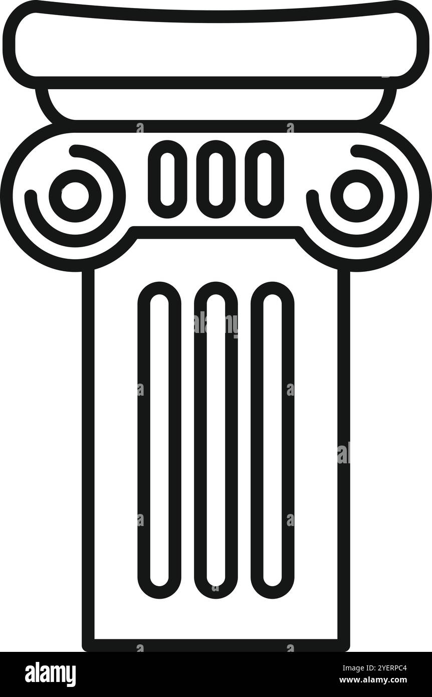 Simple line drawing of an ancient greek or roman column, symbolizing ...