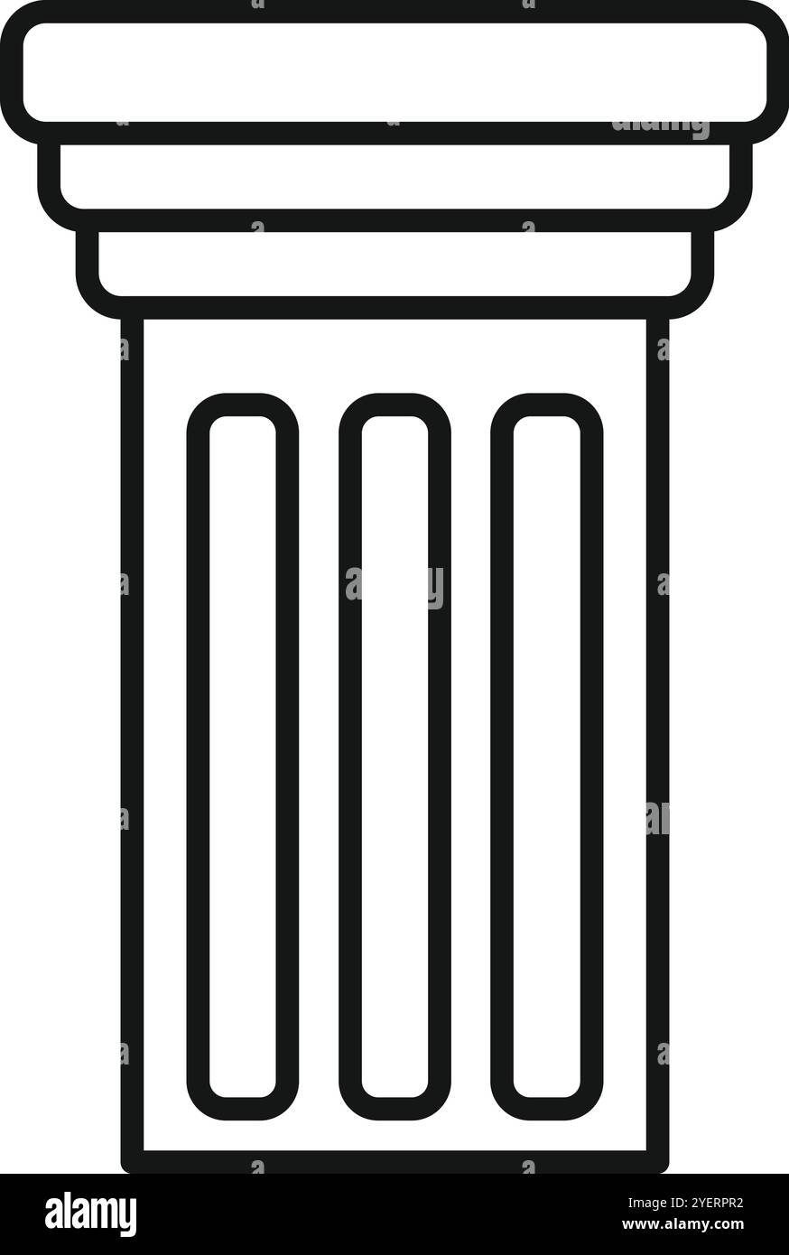 Simple line drawing of an architectural column, symbolizing classical ...