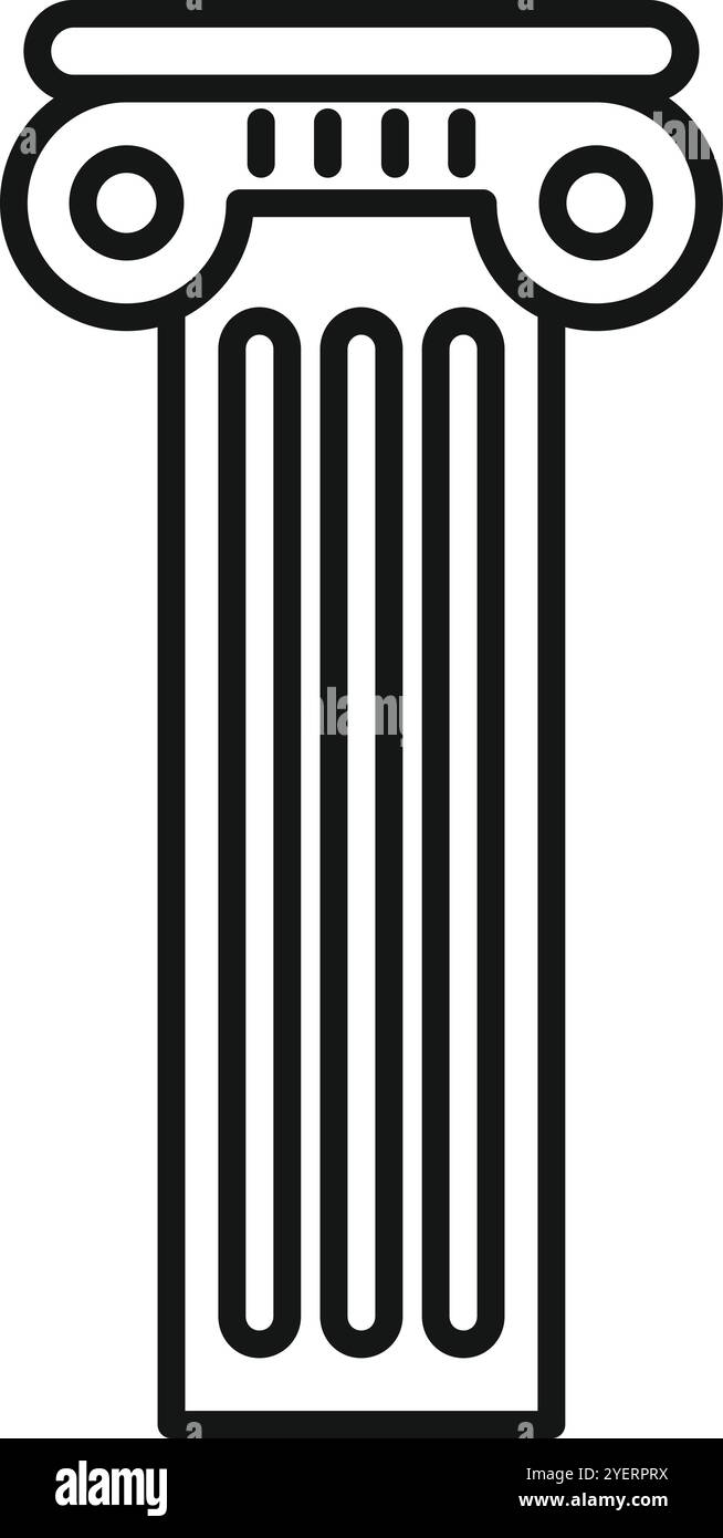 Fluted column with simple capital, symbolizing ancient greek or roman ...