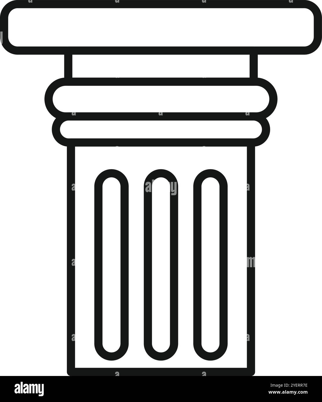Simple line drawing representing a classic architectural column ...