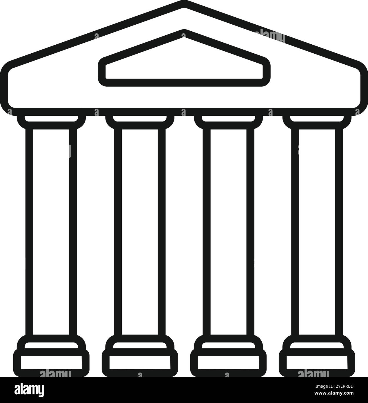 Simple line drawing of a parliament building featuring four columns and ...