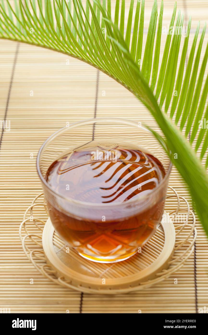 Barley tea in glassware with shoots of su-tei Stock Photo - Alamy
