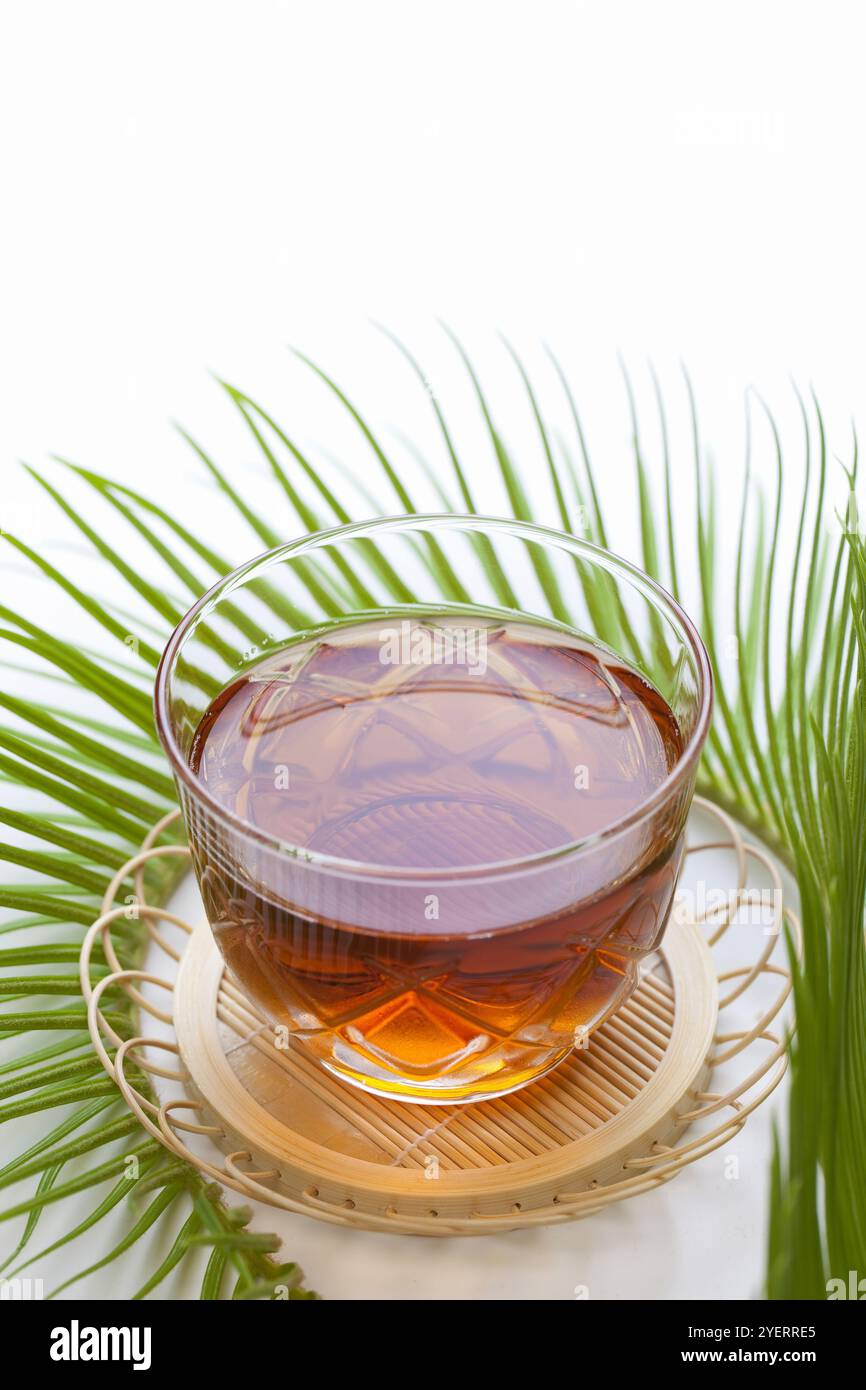 Barley tea in glassware with shoots of su-tei Stock Photo - Alamy