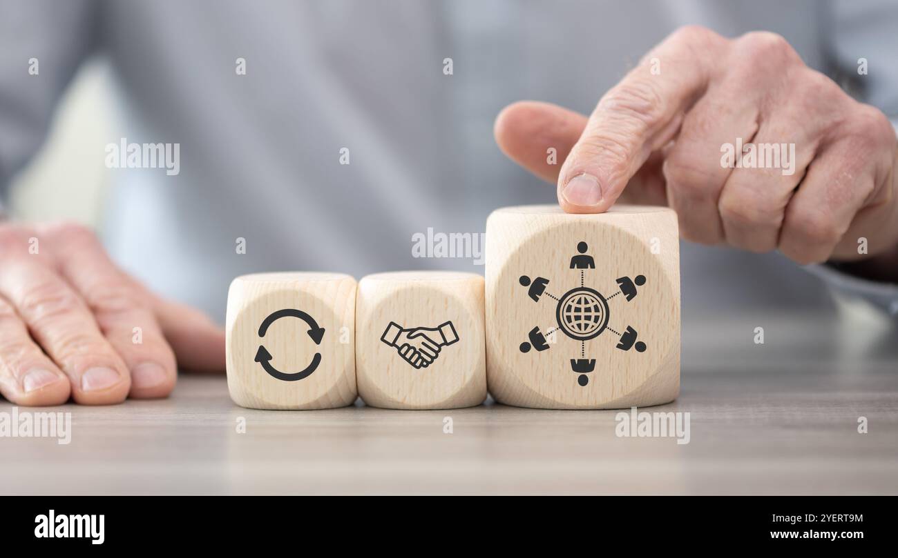 Wooden blocks with symbol of bpo concept Stock Photo - Alamy