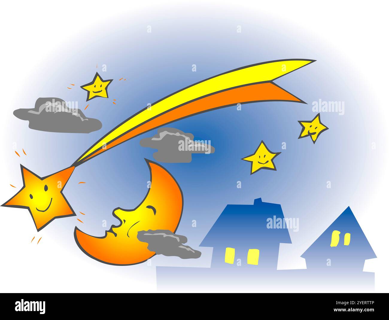 Milky way and shooting star Cut Out Stock Images & Pictures - Alamy