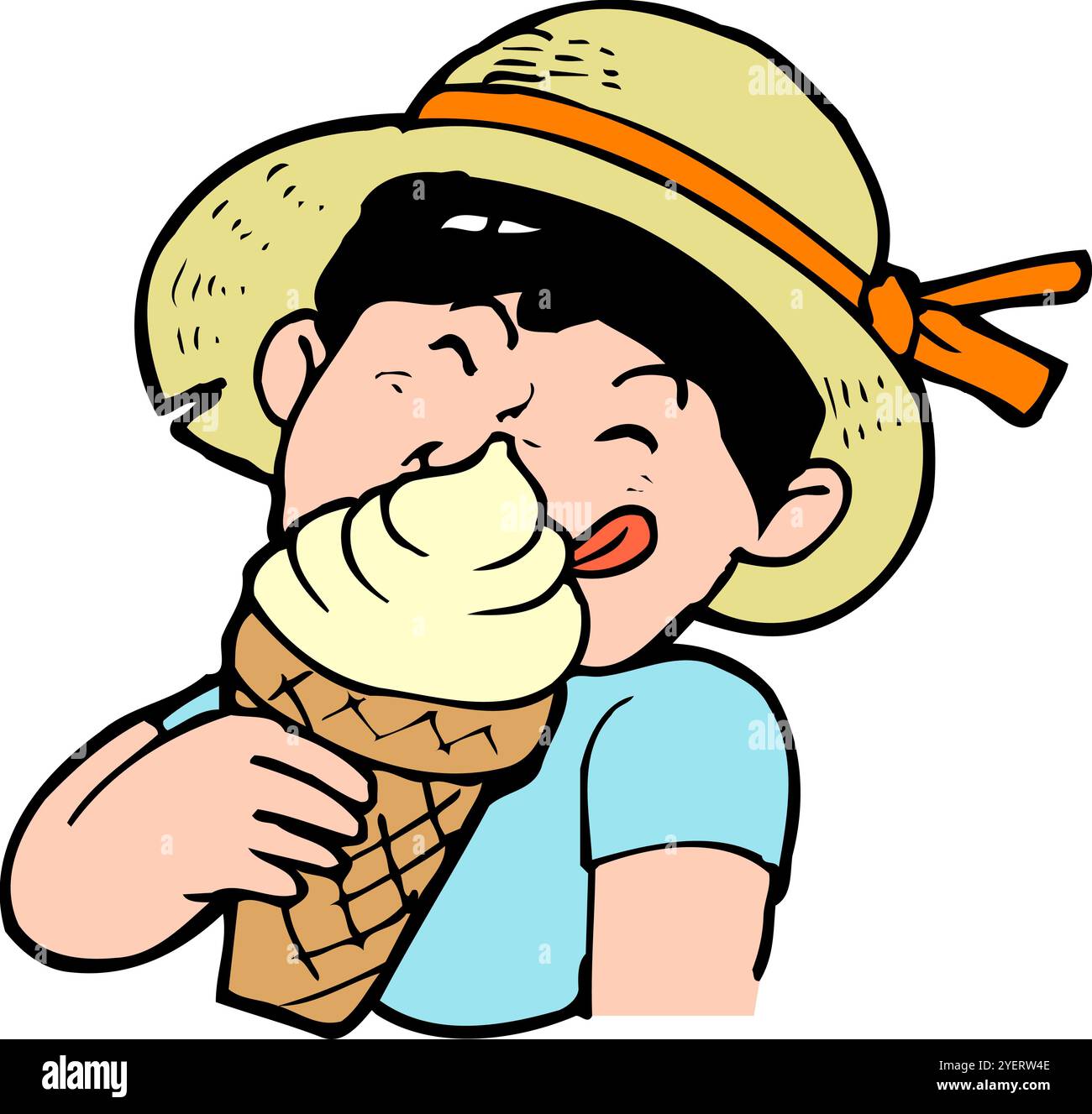 Ice cream straw hat Cut Out Stock Images & Pictures - Alamy