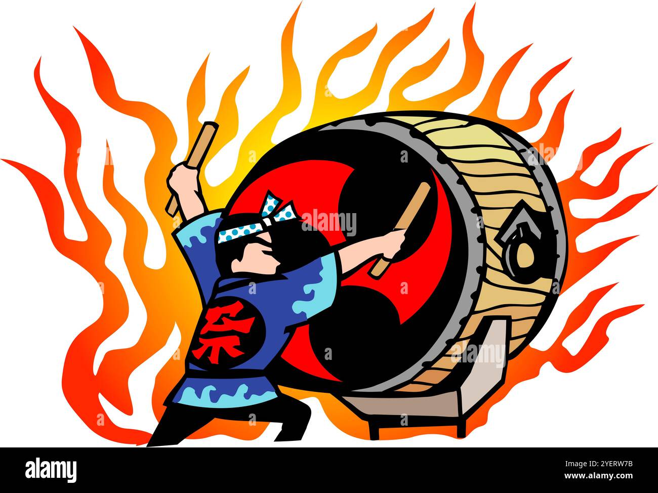 Daiko drum traditional japanese Cut Out Stock Images & Pictures - Alamy