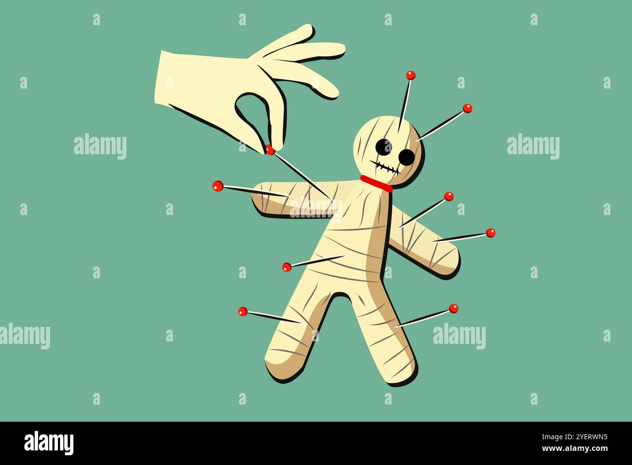 mental health therapy, anger management concept. hand picking pin into ...