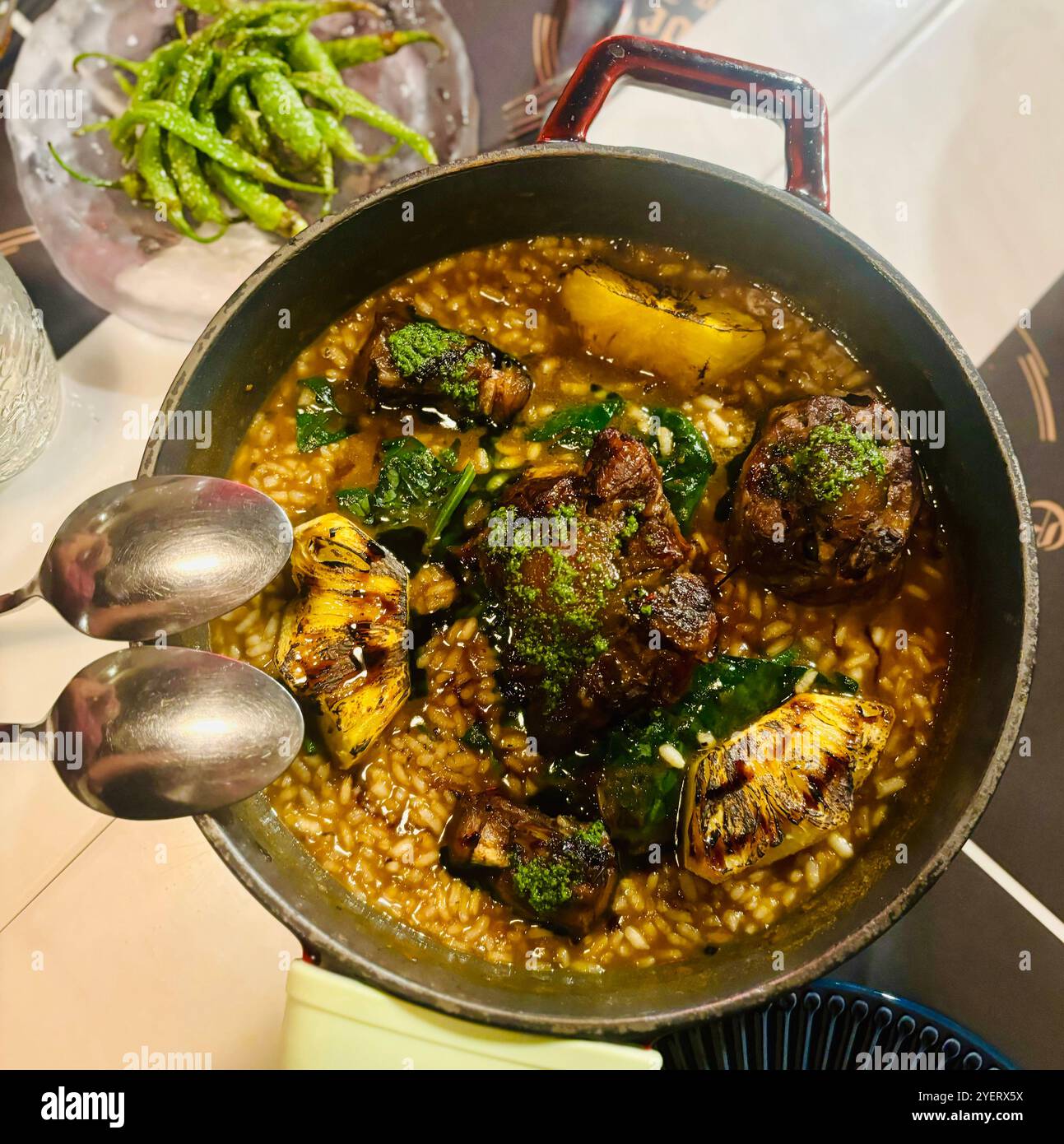 Oxtail rice casserole. El vaso de Oro Spanish restaurant, Sai street ...