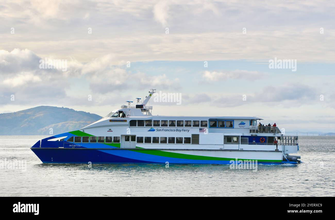 Intintoli ferry boat public transit passenger ferry service leaving the ...