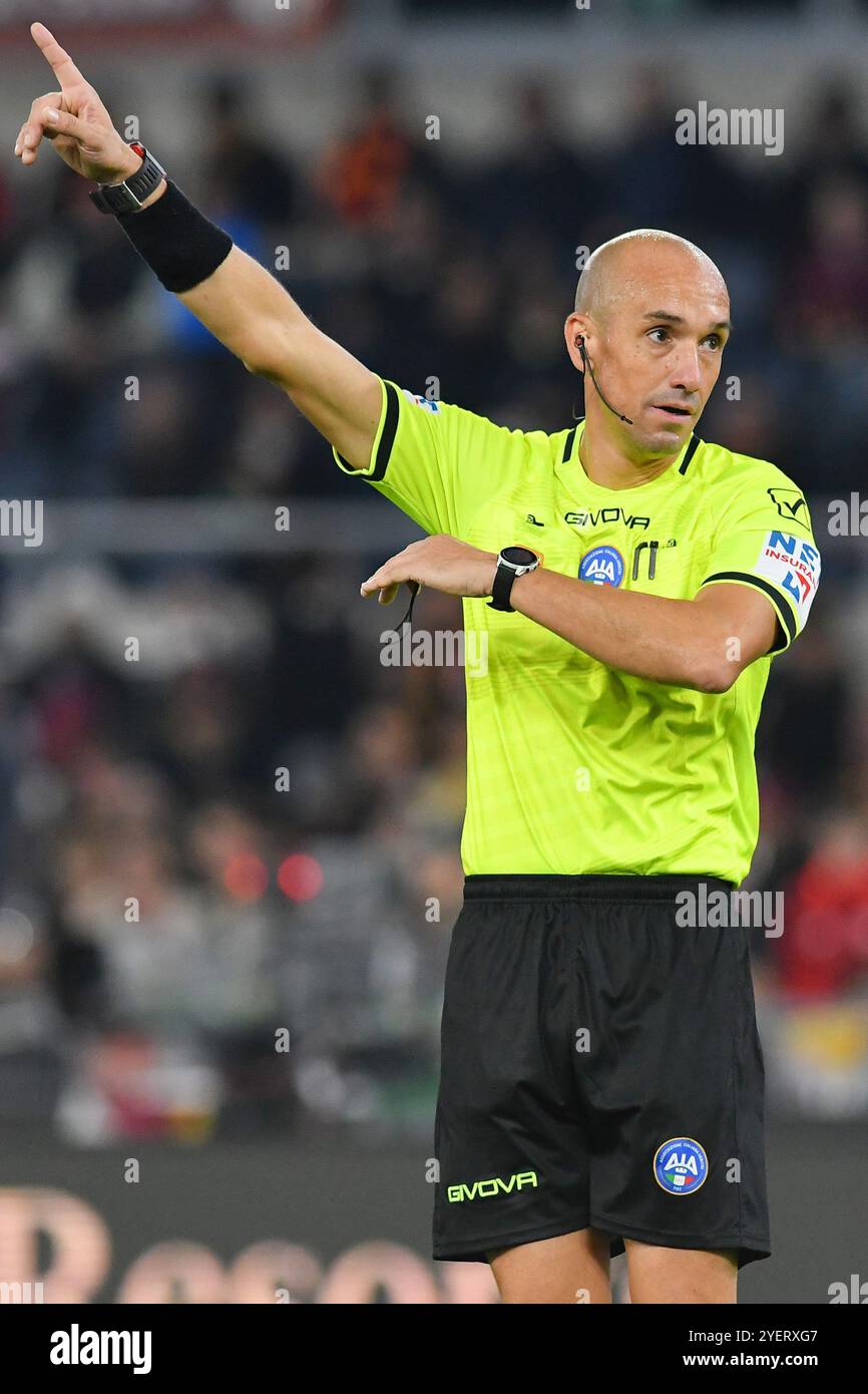 Rome, Italy. 31st Oct, 2024. Referee Michael Fabbri seen during the ...