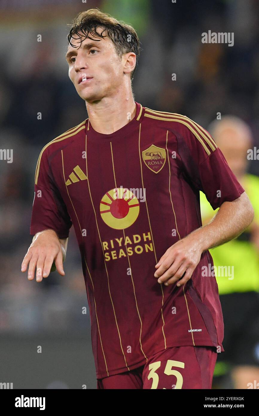 Rome, Italy. 31st Oct, 2024. Tommaso Baldanzi of AS Roma seen during ...