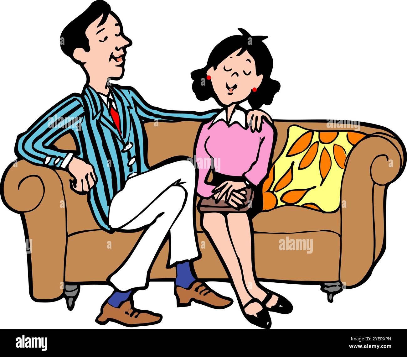 Man women sofa Cut Out Stock Images & Pictures - Alamy