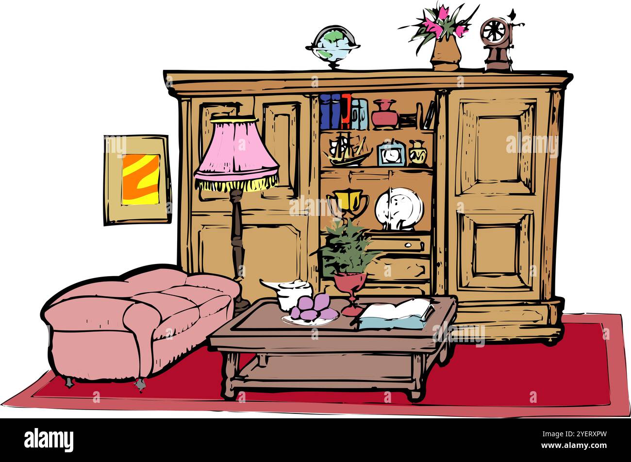Room illustrations Cut Out Stock Images & Pictures - Alamy