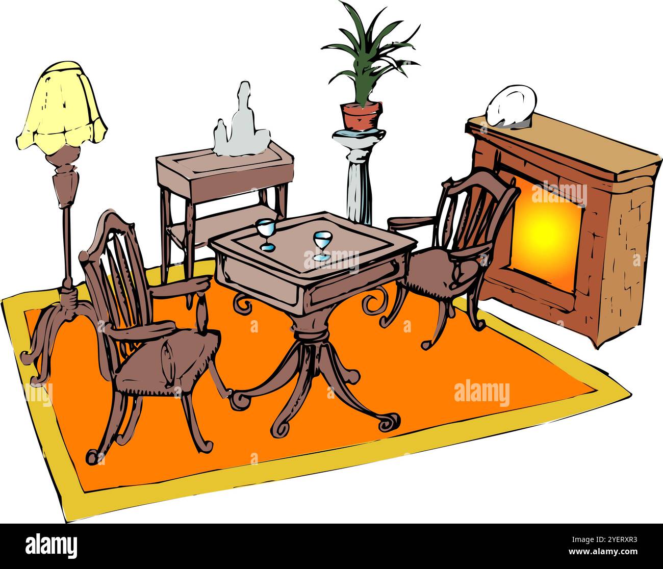 Room illustrations Cut Out Stock Images & Pictures - Alamy