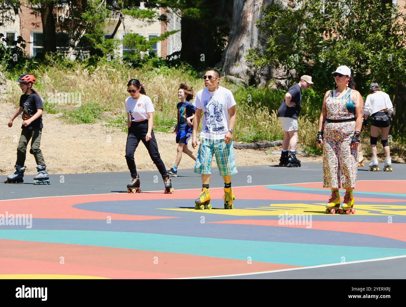 People practicing dance moves on roller skates San Francisco California ...