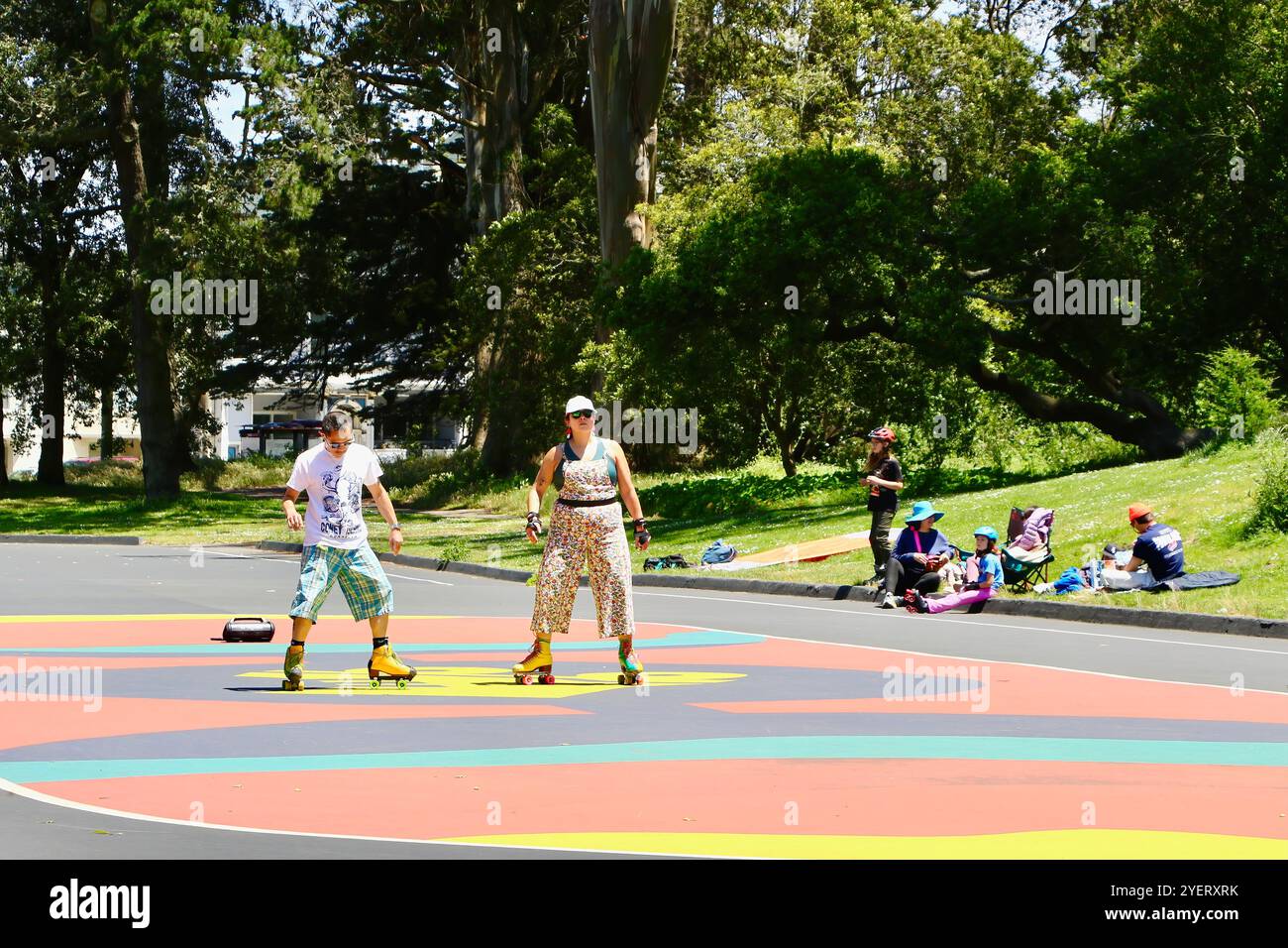 People practicing dance moves on roller skates San Francisco California ...