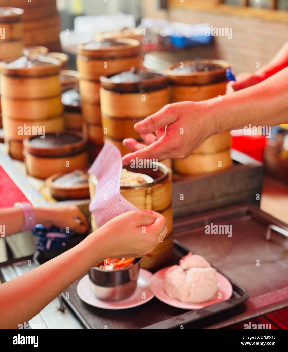 Chinese Boa dumplings and other breakfast items sold at a local ...