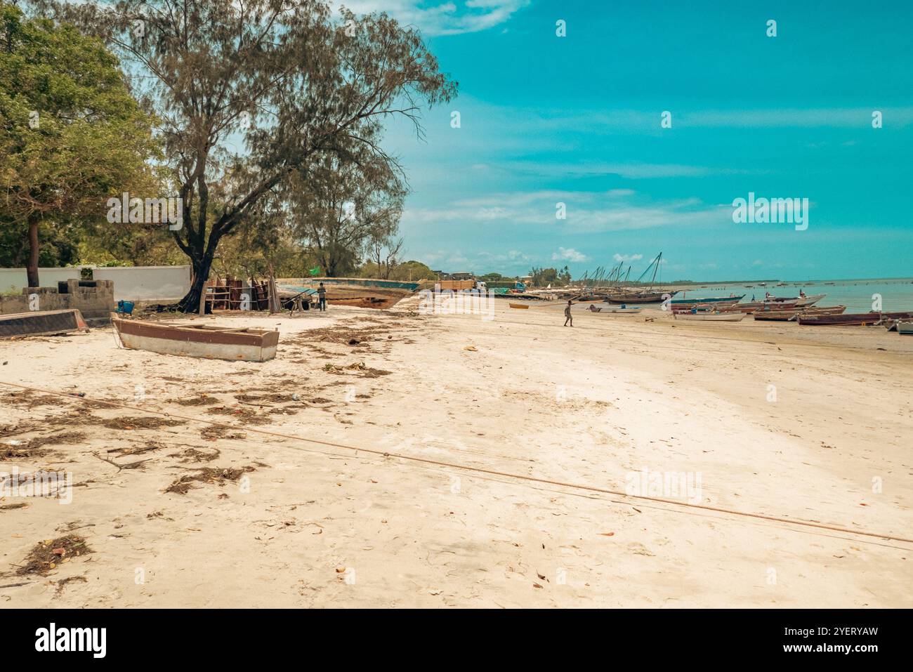 Scenic view of Badeko beach at Old Stone Town in Bagamoyo, Tanzania ...