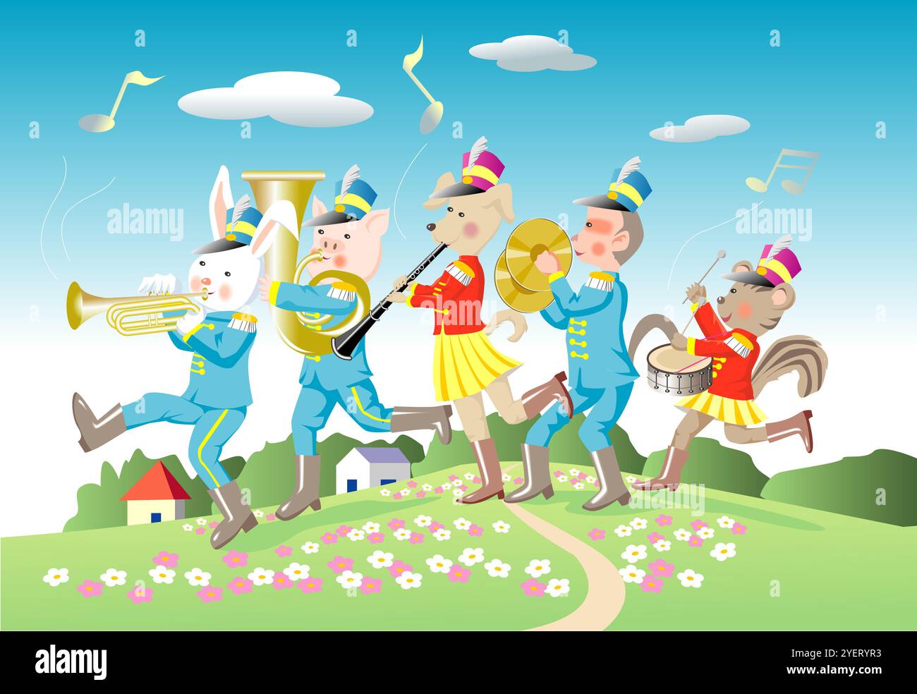 Animal marching band Stock Photo - Alamy