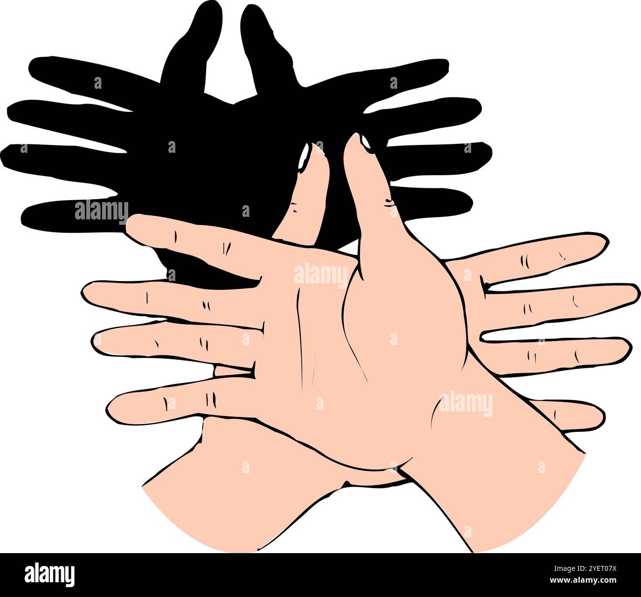 Crab shadow puppet Stock Photo - Alamy