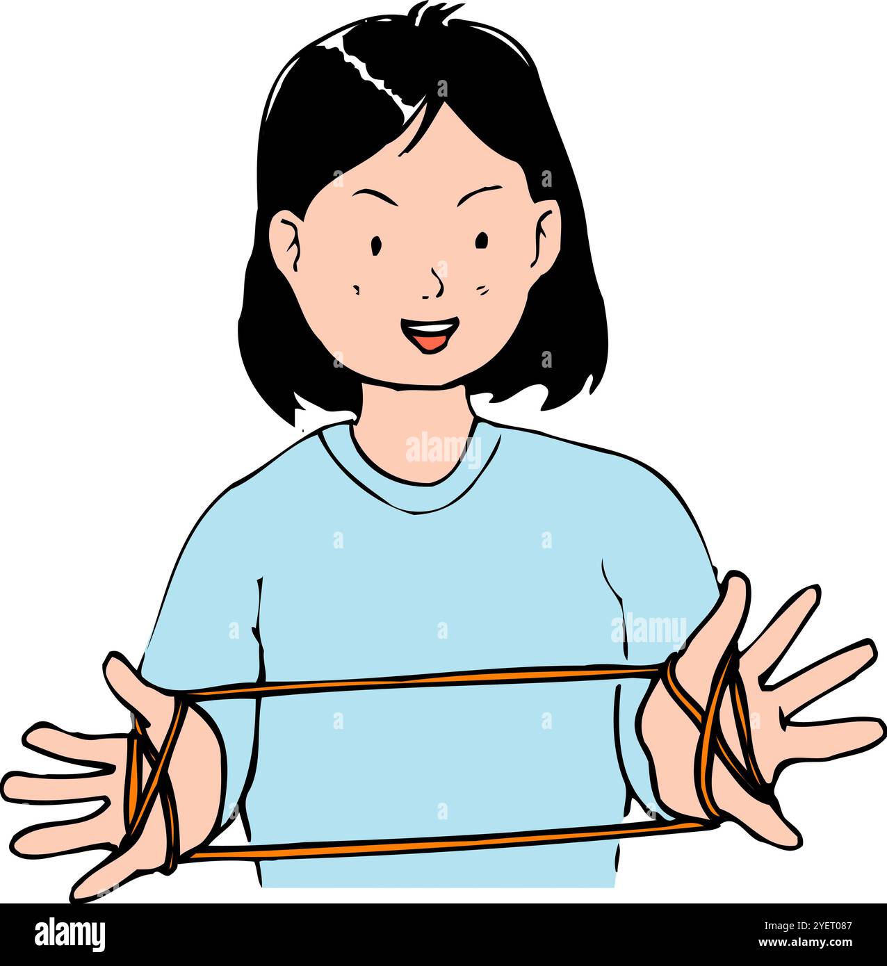 Playing Ayatori alone Stock Photo - Alamy