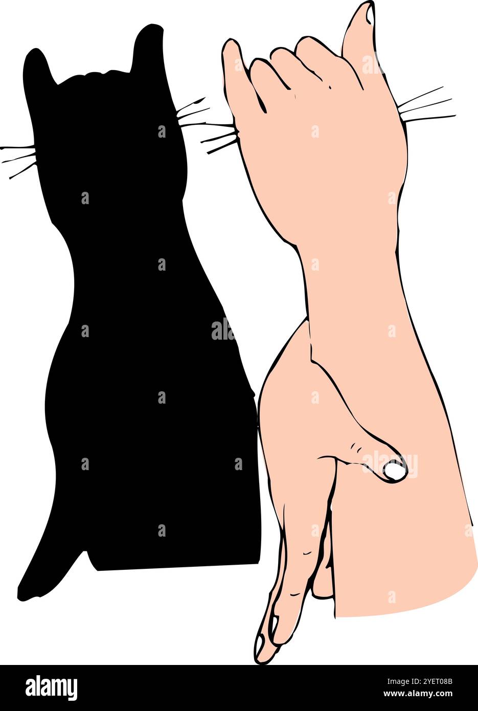 Cat shadow puppet Stock Photo - Alamy