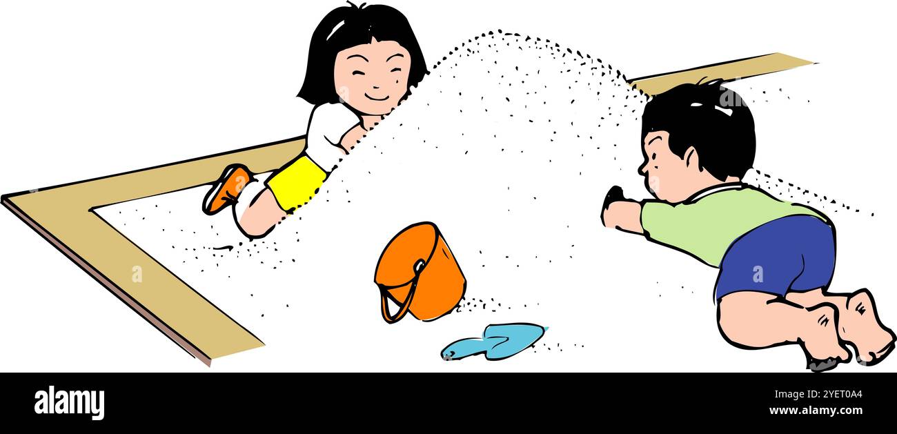 Playing in the sand Stock Photo - Alamy