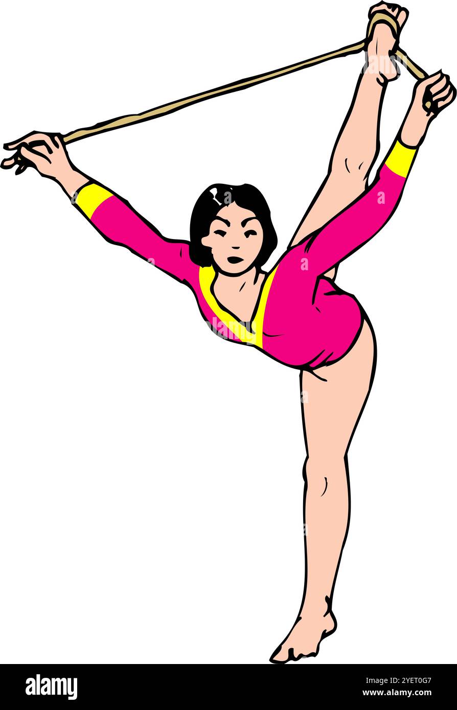 Rhythmic gymnastics rope Stock Photo - Alamy