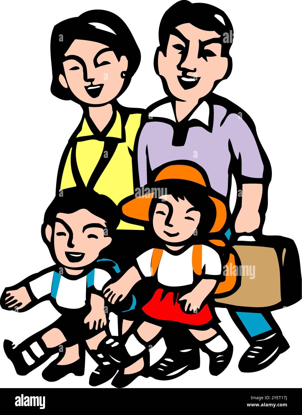 Family summer trip Cut Out Stock Images & Pictures - Alamy