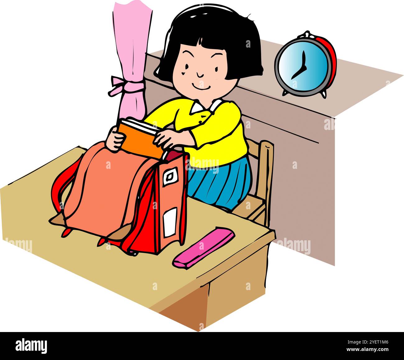 Preparing for school Stock Photo - Alamy
