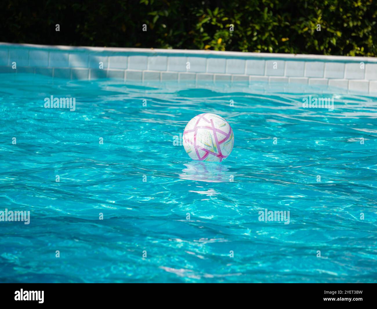 Colorful beach balls in a swimming pool, summer vacation concept Stock ...