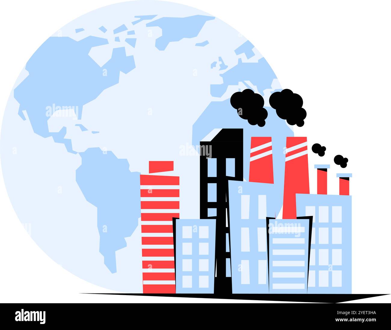 Factory smoke stacks illustration Stock Vector Images - Alamy