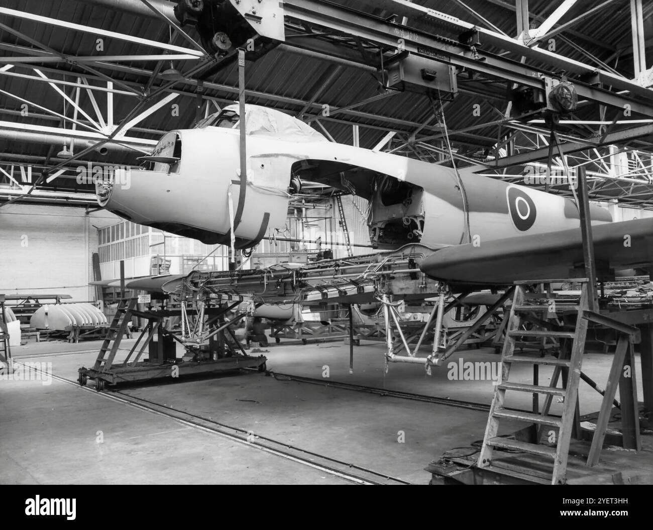 Factory production line of de Havilland DH.98 Mosquito's, a British ...