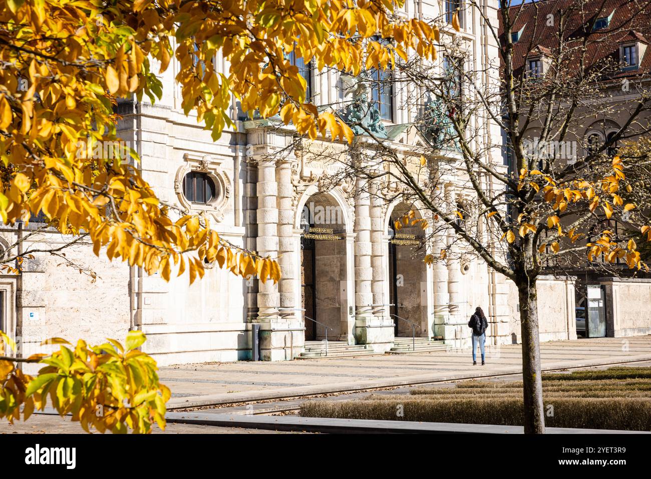Munich, GERMANY - October 17, 2024: The entrance of the museum of decorative arts "Bayerisches ...