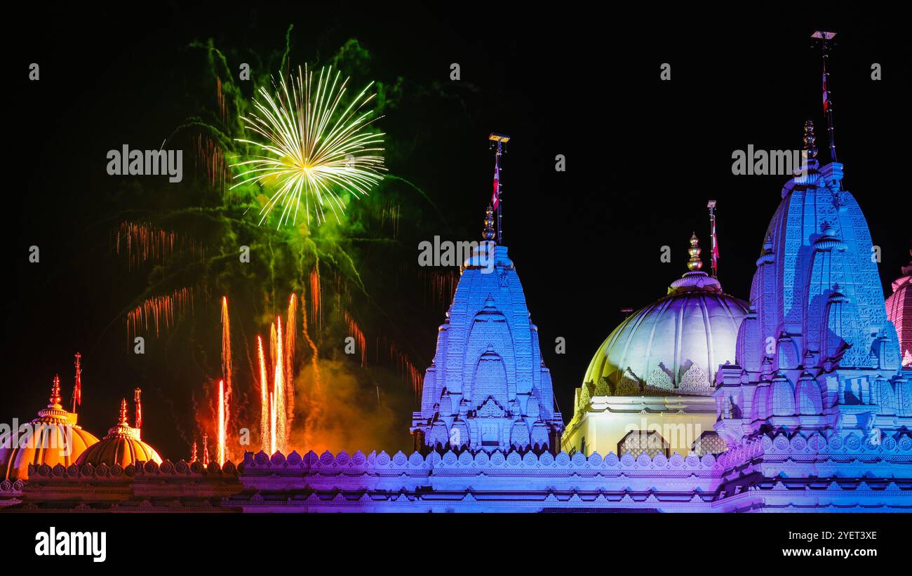 London, UK. 31st Oct, 2024. The festivities close with fireworks, seen ...
