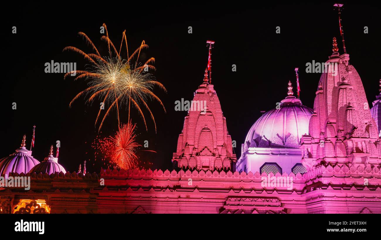London, UK. 31st Oct, 2024. The festivities close with fireworks, seen ...