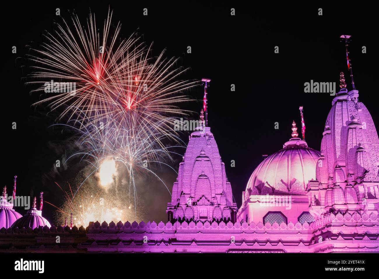 London, UK. 31st Oct, 2024. The festivities close with fireworks, seen ...