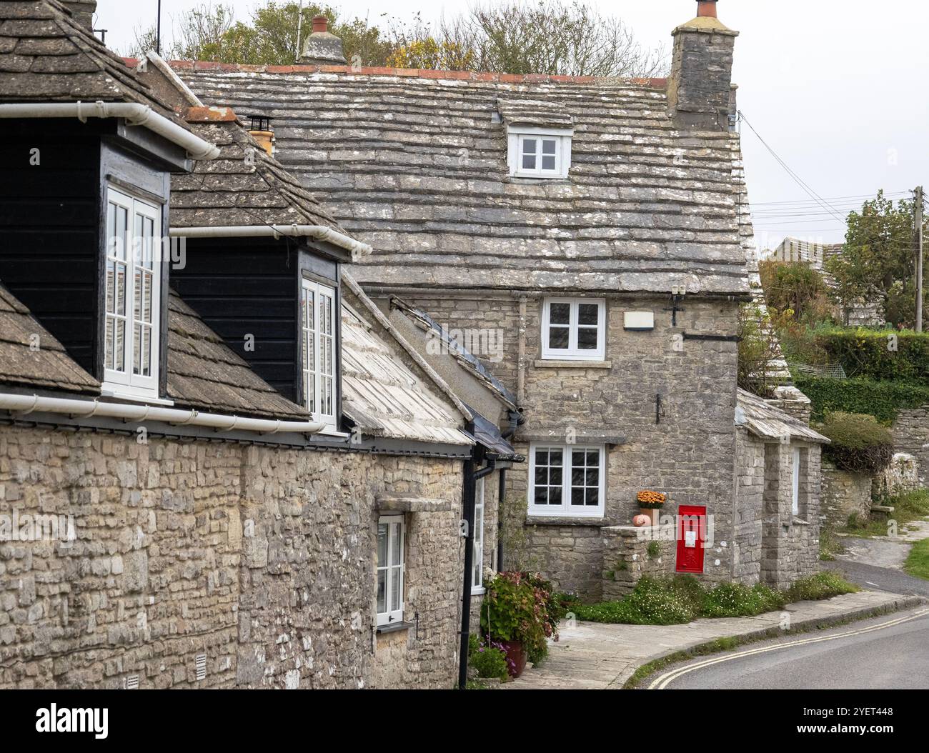 Old stone houses in Worth Matravers in Dorset, UK Stock Photo - Alamy