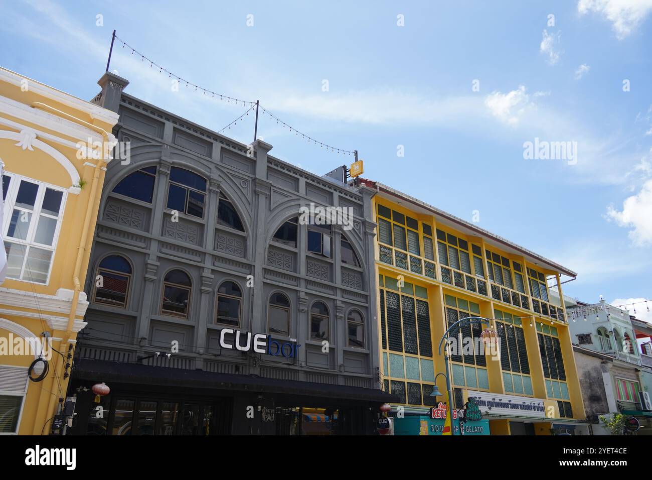 Detailed view of windows, doors and balconies of city buildings Stock ...