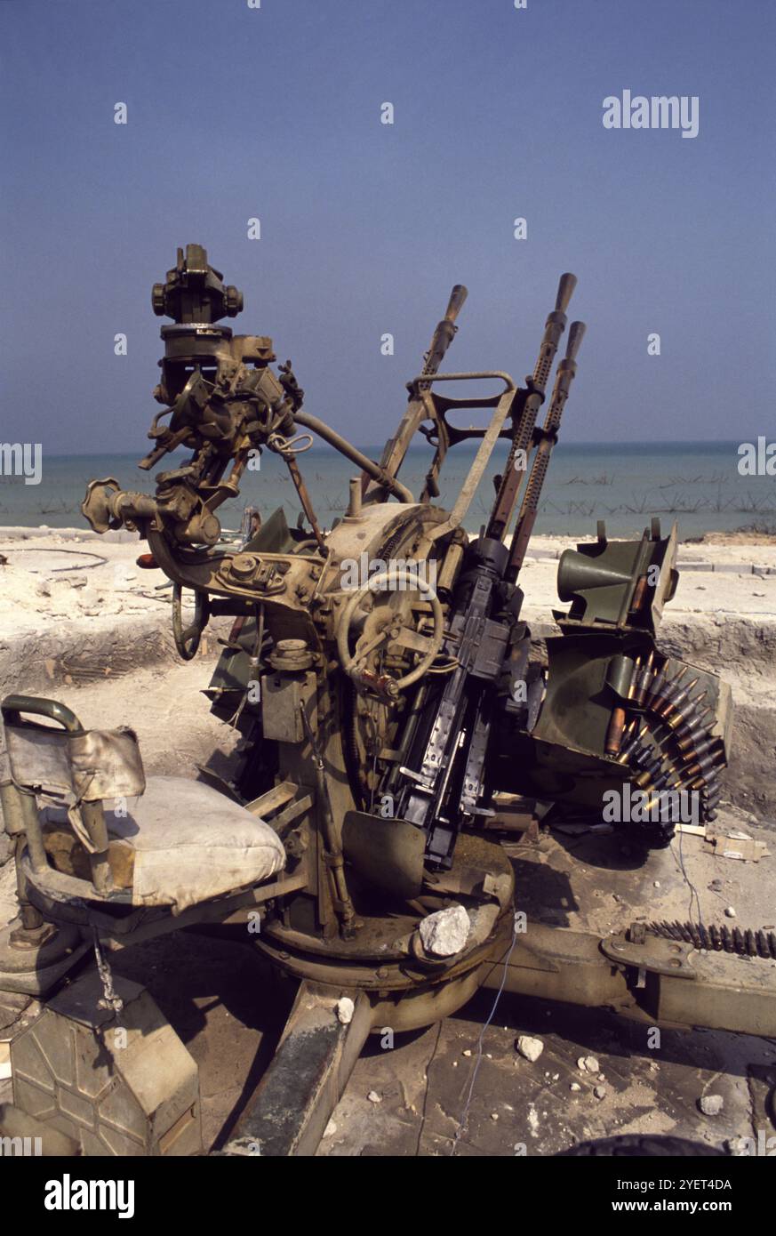First Gulf War: 10th March 1991 An abandoned Iraqi ZPU-4 14.5mm Quad ...