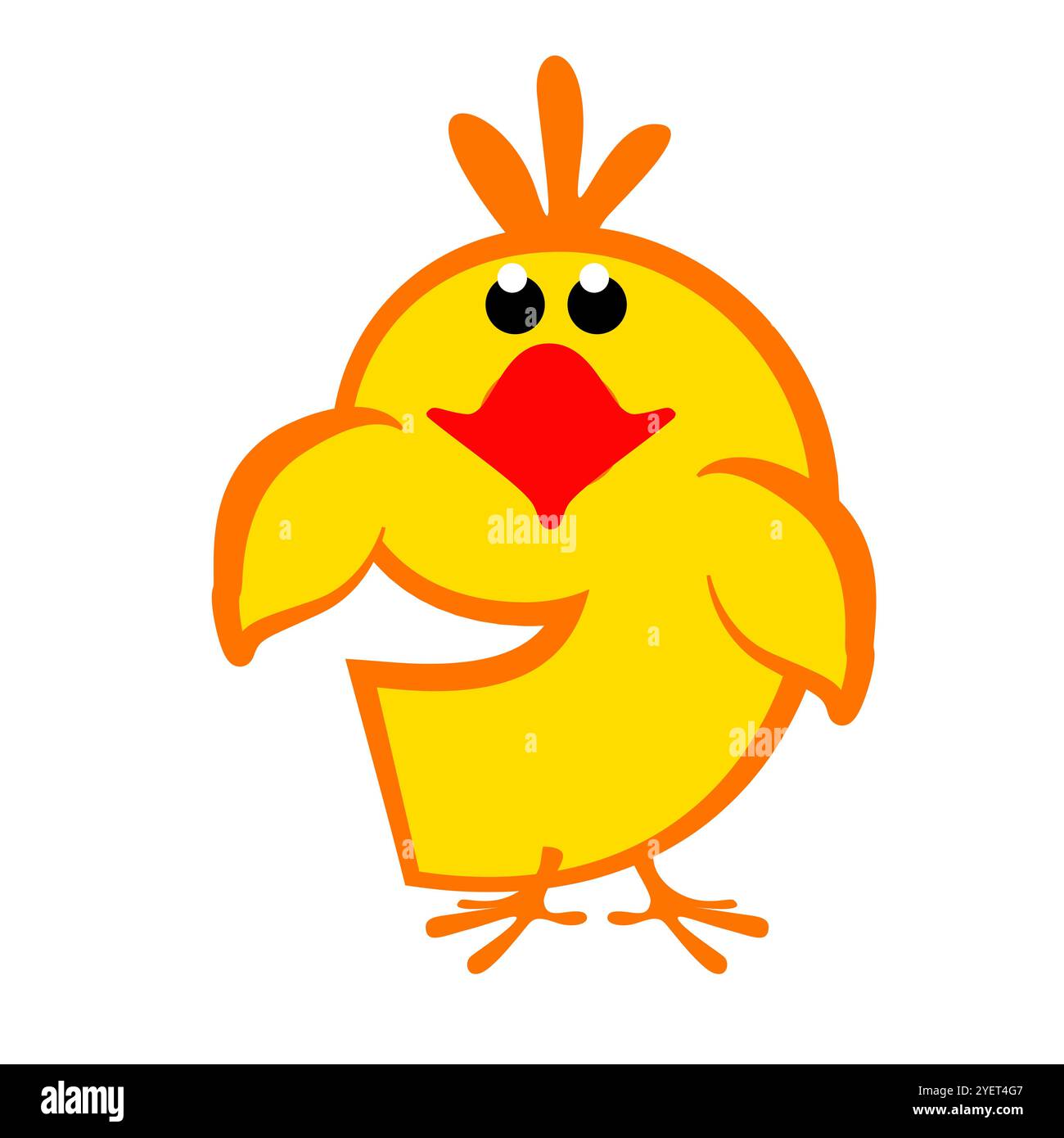 Cartoon number 9 like yellow chicken, figure Nine. Calligraphy ...