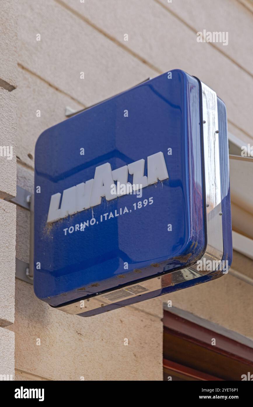 Slavonski Brod, Croatia - October 23, 2024: Square Blue Sign Lavazza ...